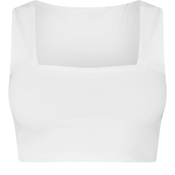 PrettyLittleThing | Tops | White Square Neck Crop Top | Poshmark